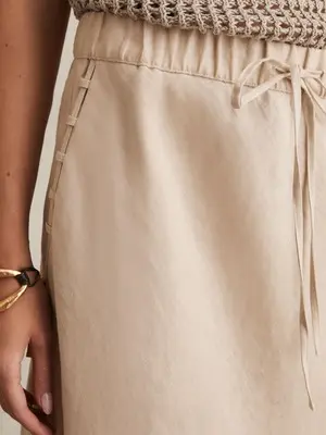 REISS Roxi Slip Midi Skirt - Neutral