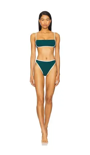 L*Space Nora Bikini Bottom - Deep Teal & Cream