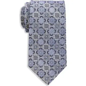 OAK HILL PREMIUM BY DXL Spring Medallion Silk Neck Tie - Grey