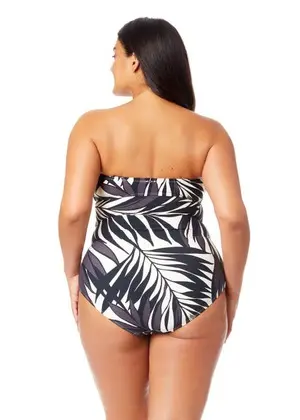 ANNE COLE PLUS Drape Front Underwire Tankini Swim Top