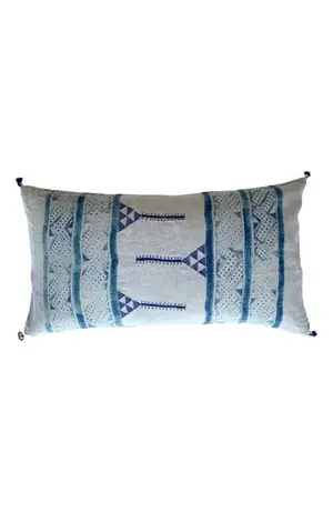 ALAMWAR Mancala Lumbar Pillow - Indigo