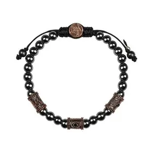 KARMA AND LUCK Hematite Macrame Bracelet
