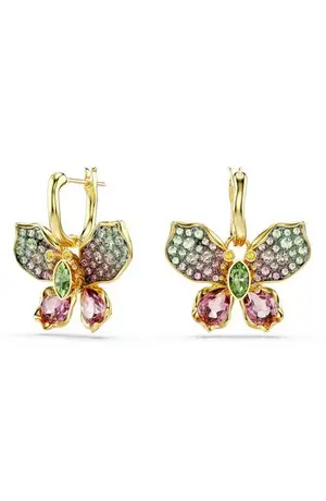 SWAROVSKI Idyllia Butterfly Stud Earrings - Gold Multi