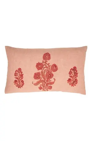 ALAMWAR English Garden Petit Lumbar Pillow Cover - Coral/clay/rose On Sand