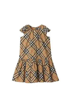 Burberry Check Cotton Poplin Dress - Sand