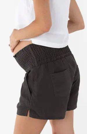 ANGEL MATERNITY Summer Drawstring Shorts - Black