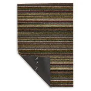 CHILEWICH Skinny Stripe Shag Utility Mat, 24 X 36 Bright Multi