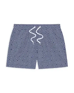 Frescobol Carioca Rio Printed 4.5" Swim Shorts - Navy