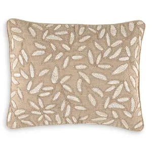 ANNIE SELKE Amelia Embroidered Decorative Pillow Cover - Natural