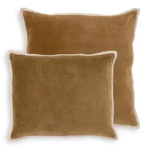 ANNIE SELKE Gehry Velvet Linen Decorative Pillow Cover, Square