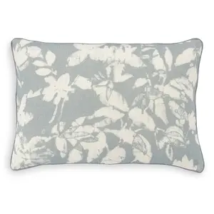 ANNIE SELKE Helen Botanical Decorative Pillow Cover, Lumbar - Pewter Blue
