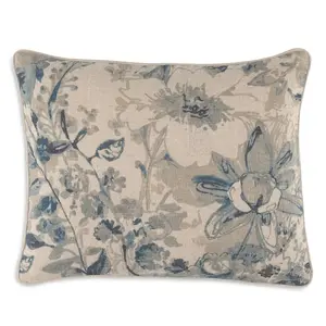ANNIE SELKE Meadow Botanical Lumbar Decorative Pillow Cover - Blue