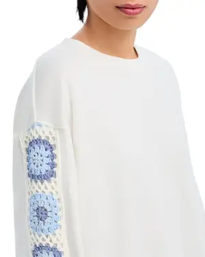 Vintage Havana Crochet Trim Sweatshirt