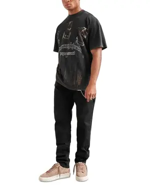 REPRESENT Oversized Fit Thoroughbred Graphic Tee - Vintage Black