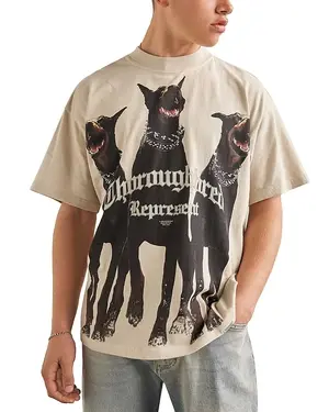 REPRESENT Oversized Fit Thoroughbred Graphic Tee Vintage White