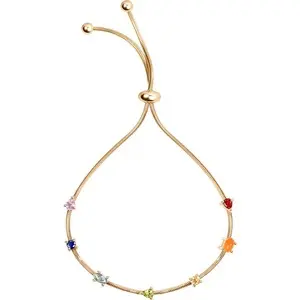 KARMA AND LUCK Gold Plated 7 Stones Chakra Bracelet - Gold/multicolor