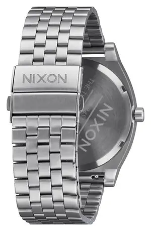 Nixon Time Teller Solar Bracelet Watch - Silver / Salmon