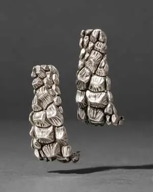 Alexis Bittar Brut Croco Hoop Earrings