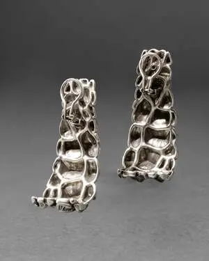 Alexis Bittar Brut Croco Hoop Earrings