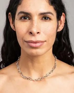 Alexis Bittar Brut Sterling Twisted Short Necklace
