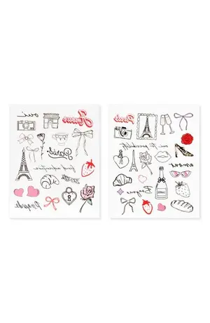 INKED BY DANI Emily In Paris Temporary Tattoo Pack - Multi