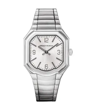 GERALD CHARLES Masterlink 2h Automatic Stainless Steel Bracelet Watch - Silver
