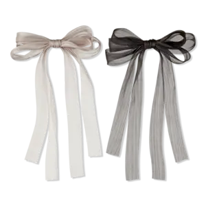 SCUNCI Elite Bow Barrettes 2-pack - One-color