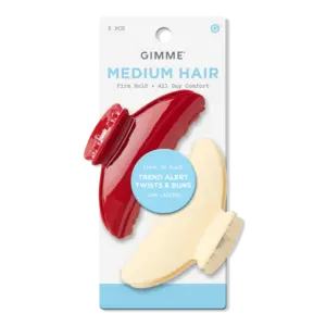 GIMME BEAUTY Fashion Claw Clip 2-pack - Red/cream