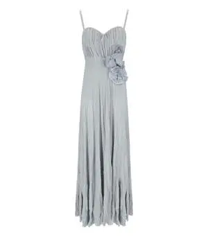 Elisabetta Franchi Red Carpet Lurex Jersey Dress - Light Blue