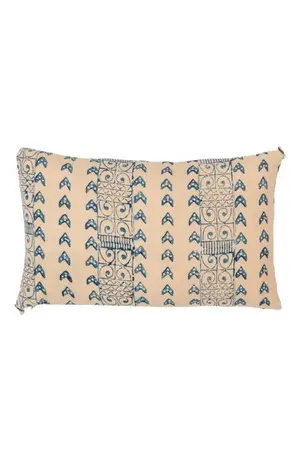 ALAMWAR Zambia Petit Lumbar Pillow Cover, No Tassels - Blue