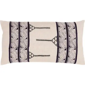 ALAMWAR Mancala Lumbar Pillow Cover - Charcoal