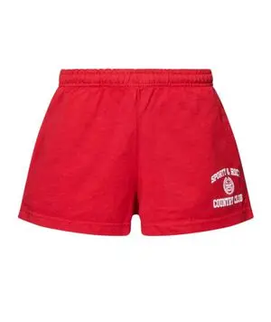 SPORTY & RICH Varsity Crest Cotton-jersey Shorts