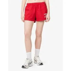 SPORTY & RICH Varsity Crest Cotton-jersey Shorts