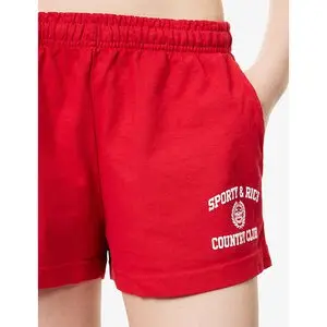 SPORTY & RICH Varsity Crest Cotton-jersey Shorts