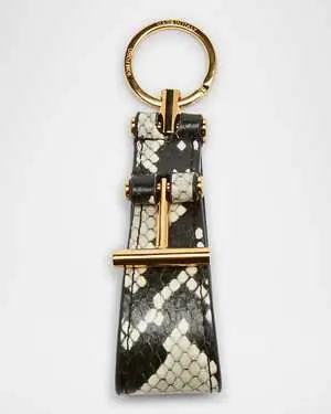 TOM FORD Keyring Holder In Python-printed Leather - Roccia