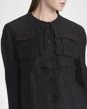 FERRAGAMO Triple Silk Organdie Transformable Jacket - Nero