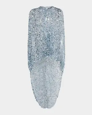 Lapointe LAPOINTE Sequined Cape Top - Cloud