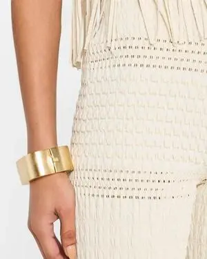 Nanushka Miciel Fringe Seersucker Pants - Creme