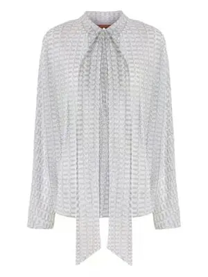 Missoni Sash-collar Lamé Blouse