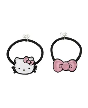 HELLO KITTY Character And Bow Hair Tie Set - Hkc 2-piece Bow