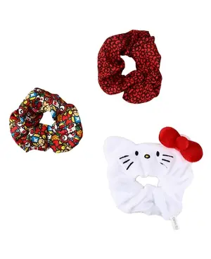 HELLO KITTY Sanrio 3-pack Of Scrunchies - Multicolored