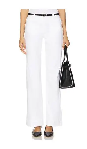 L'Agence Nolan High Rise Patchpocket Wide Leg Jeans - Blanc