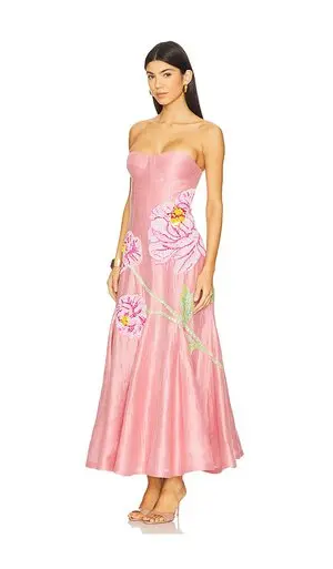 LA FUORI Petaleeza Corset Gown With Floral Embellishments