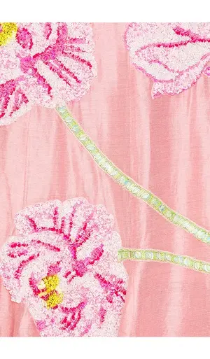 LA FUORI Petaleeza Corset Gown With Floral Embellishments
