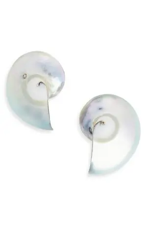ISSHI Molluska Stud Earrings - Blue Sheen