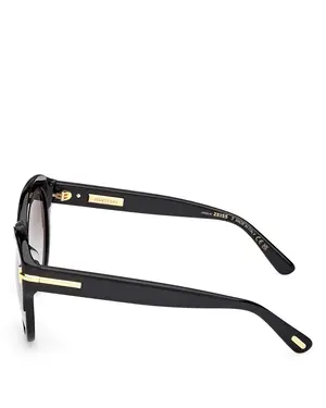 TOM FORD Icon Collection Round Sunglasses, 57mm - Black/smoke