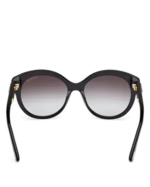 TOM FORD Icon Collection Round Sunglasses, 57mm - Black/smoke