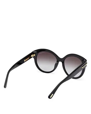 TOM FORD Icon Collection Round Sunglasses, 57mm - Black/smoke