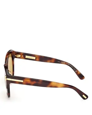 TOM FORD Icon Collection Round Sunglasses, 57mm - Havana/brown