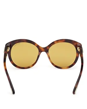 TOM FORD Icon Collection Round Sunglasses, 57mm - Havana/brown